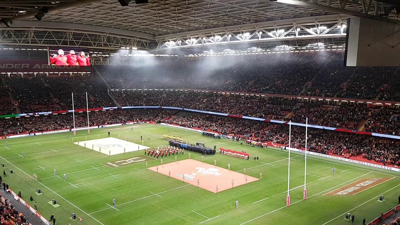 Welsh National Anthem. Wales V Australia at the Principality Stadium ...