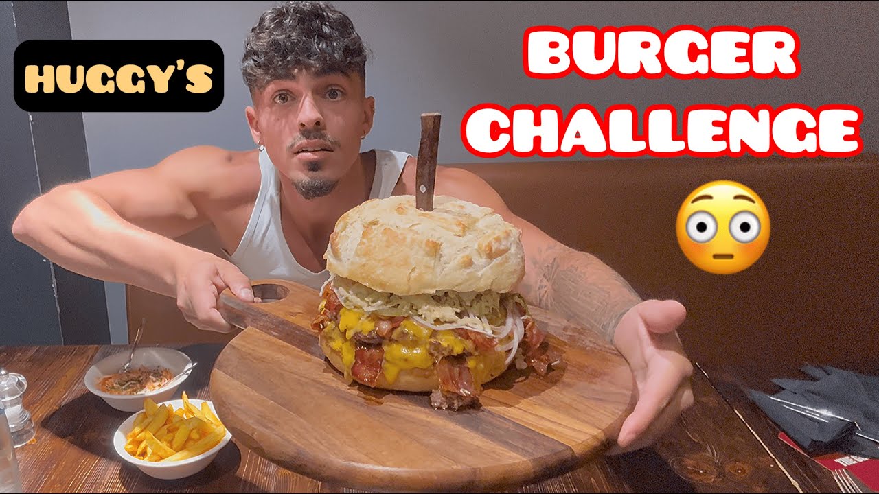 HUGGY'S BURGER CHALLENGE 👀 🍔 - YouTube