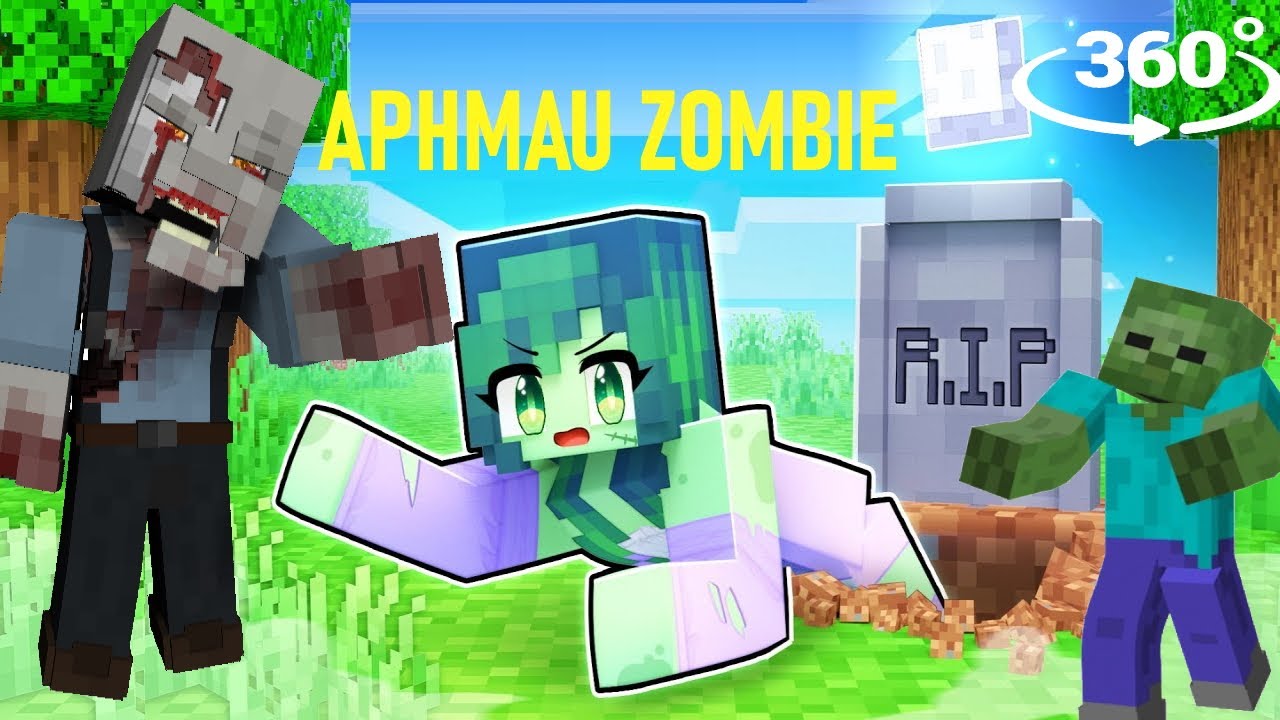 APHMAU became ZOMBIE in Minecraft 360° - YouTube
