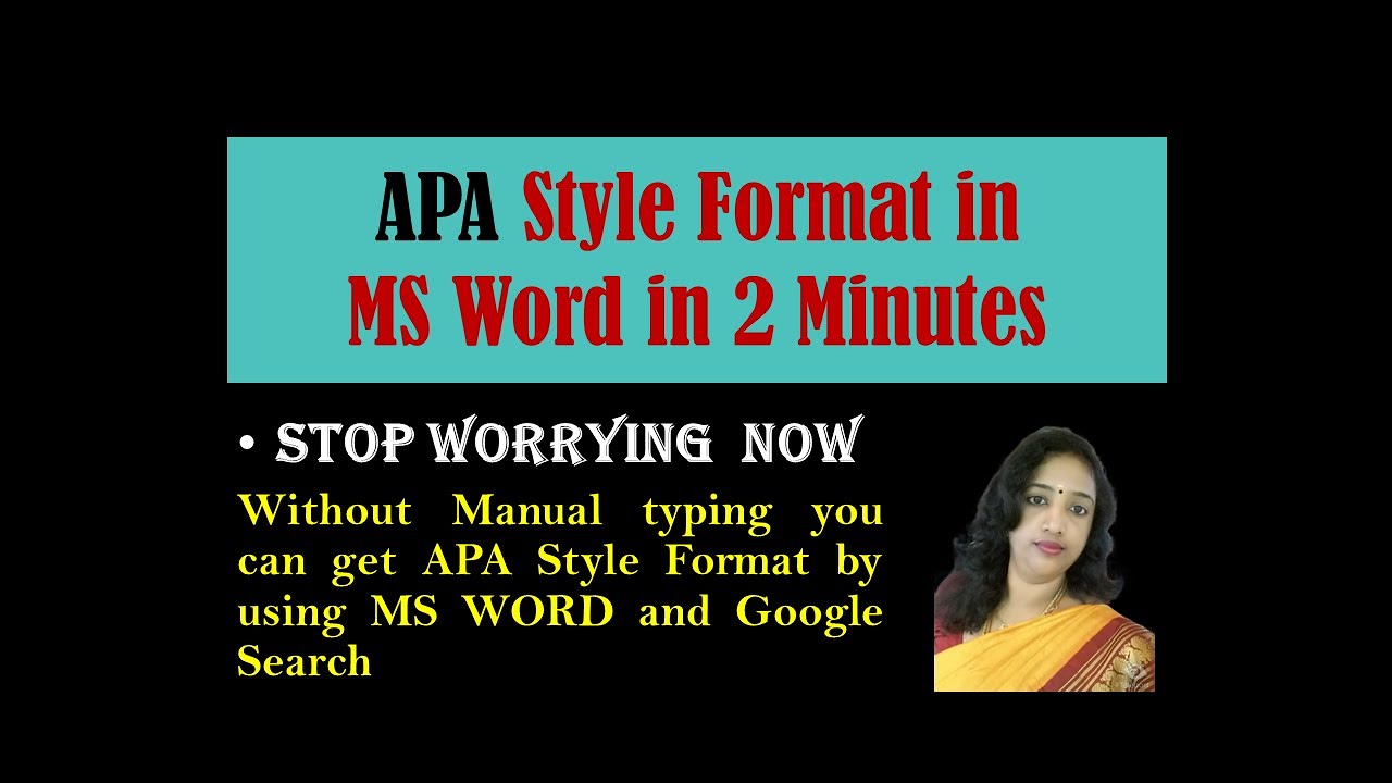 APA Style Bibliography - APA Format in MS Word - YouTube