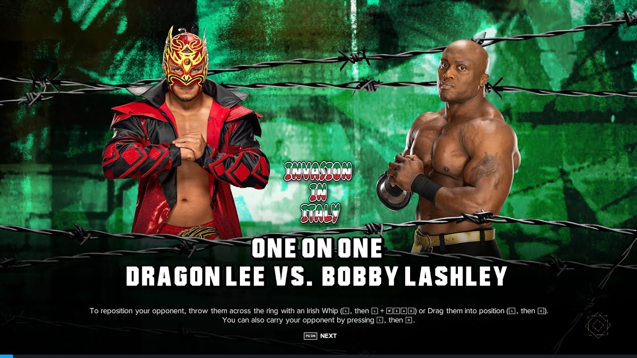 [ invasion in italy spring 2 round ] - dragon lee vs bobby lashley ...