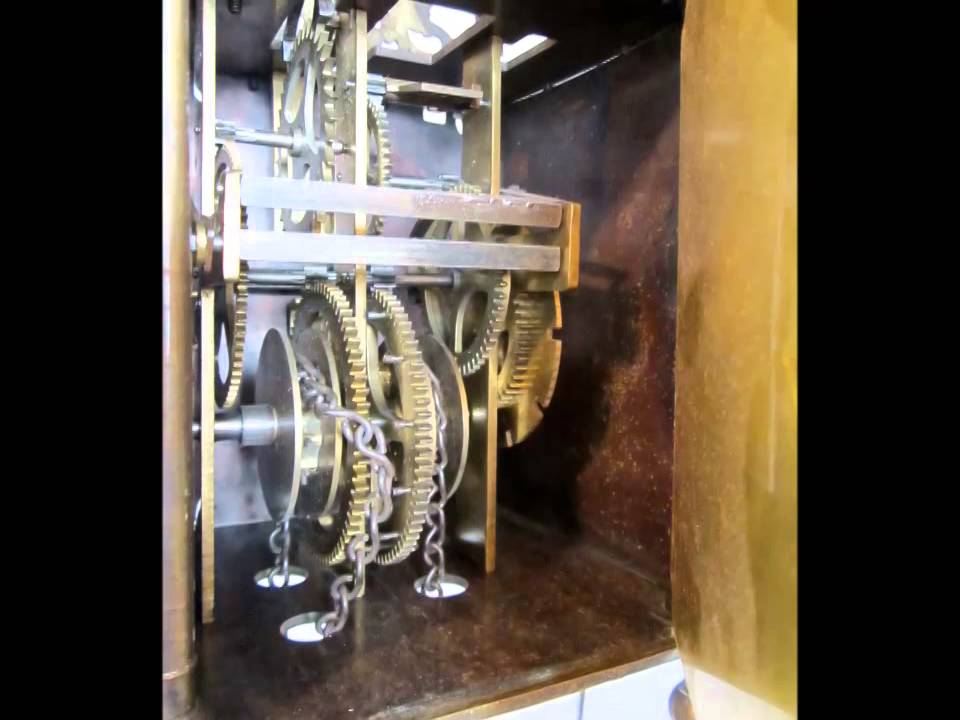 Large Brass English Cromwell Style 36 Hour Lantern Wall Clock Tho ...