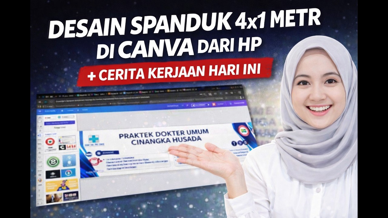“Desain Spanduk 4x1 Meter di Canva dari HP + Cerita Kerjaan Hari Ini ...