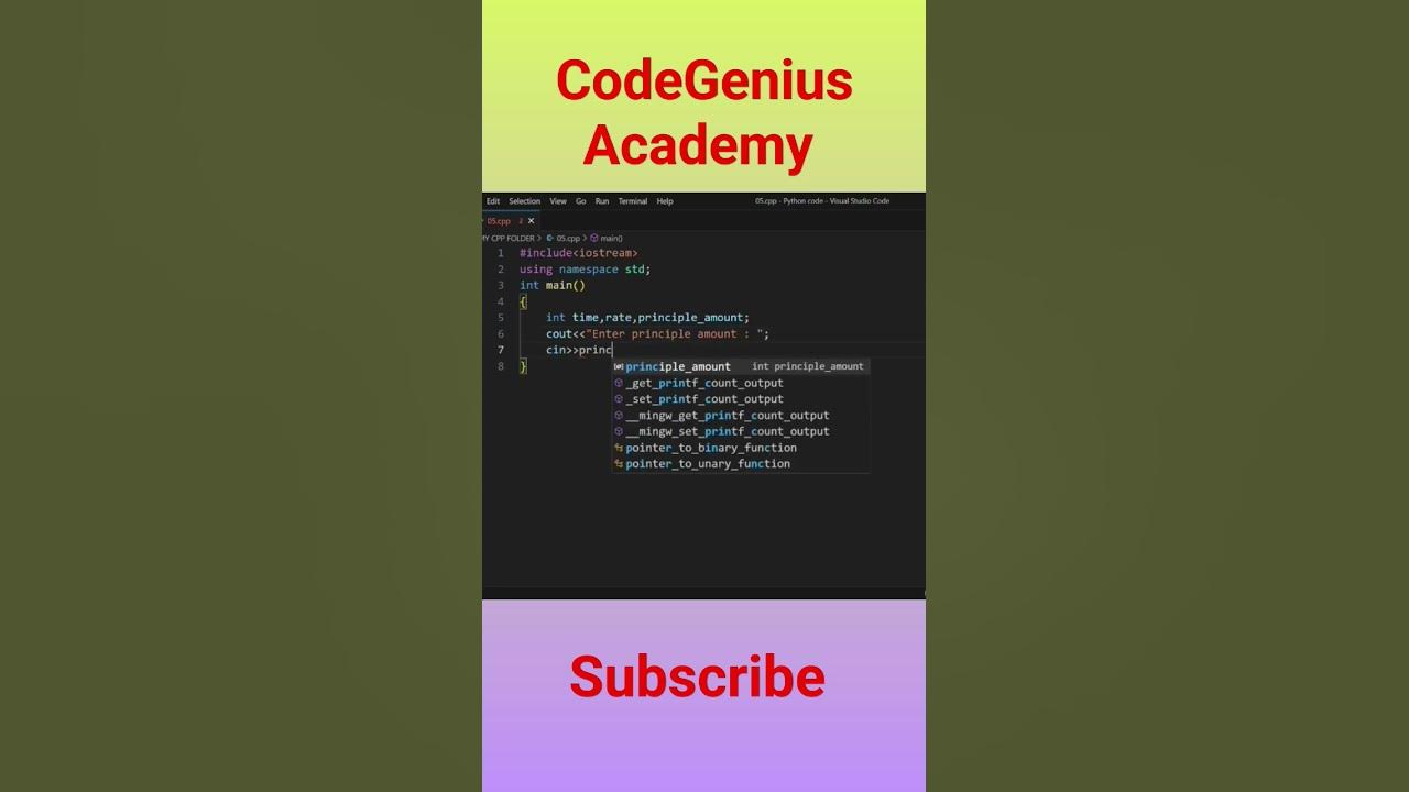 Write A Program To Print Simple Interest In C Codewithharry Codingshortvideo Python Coding 