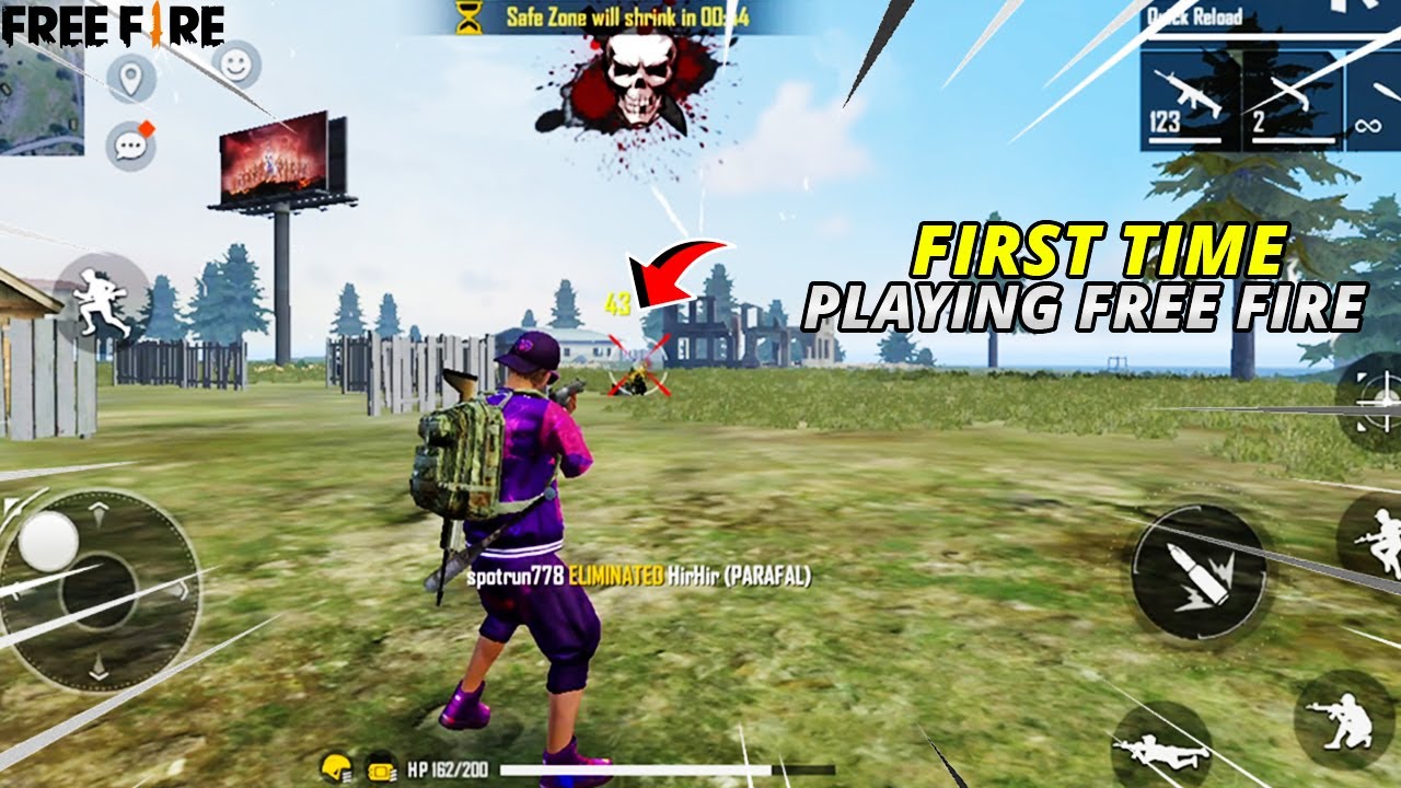 Playing FREE FIRE for the first time - YouTube