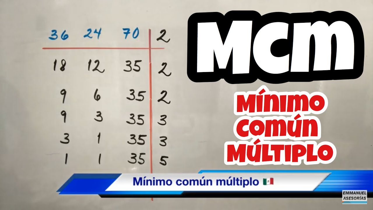 MINIMO COMUN MULTIPLO (mcm) (común denominador) - YouTube
