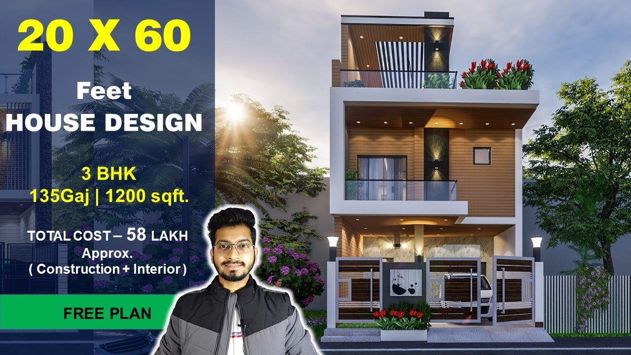 20x60 House Design | 135 Gaj | 1200 sqft | 20*60 small house plan ...