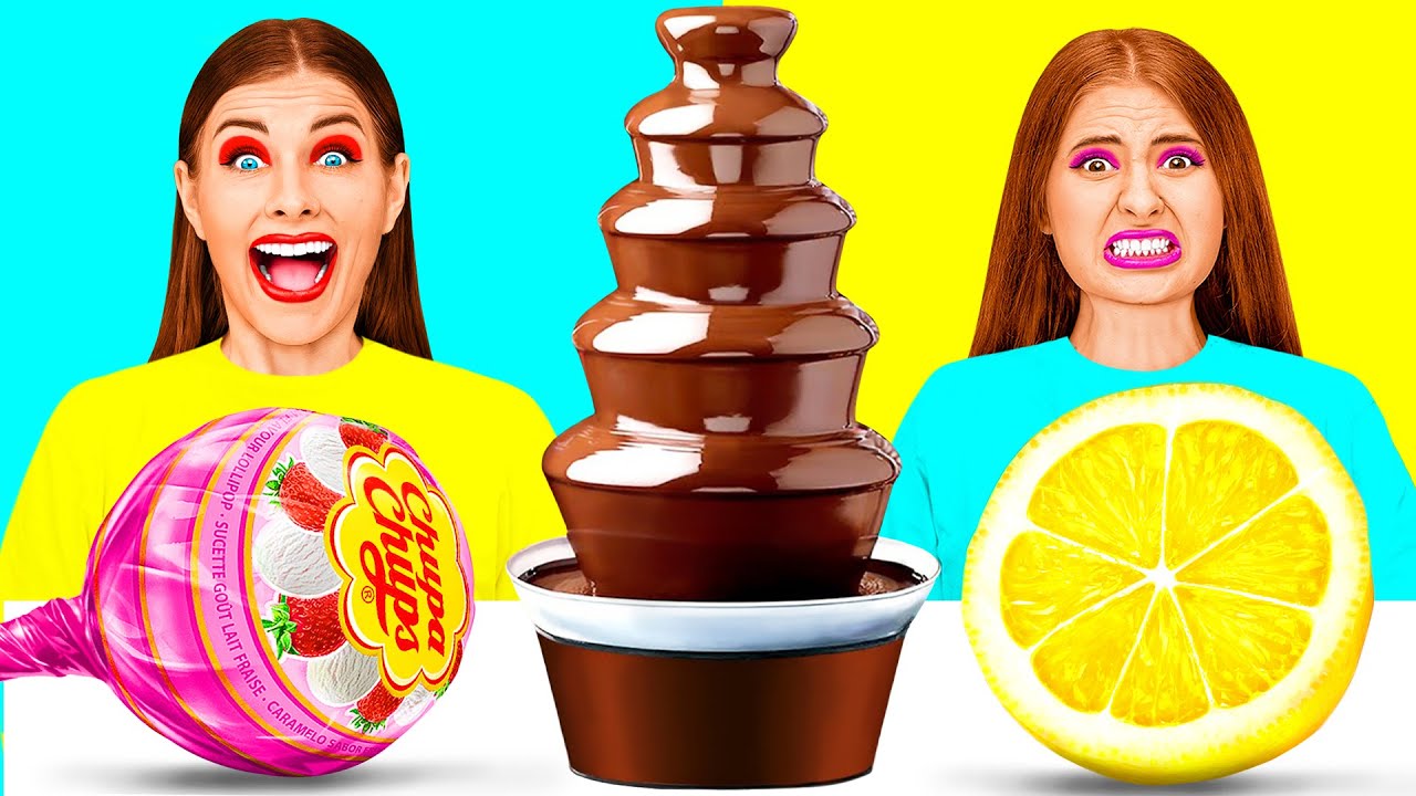 Chocolate Fountain Fondue Challenge by Happy Funny - YouTube