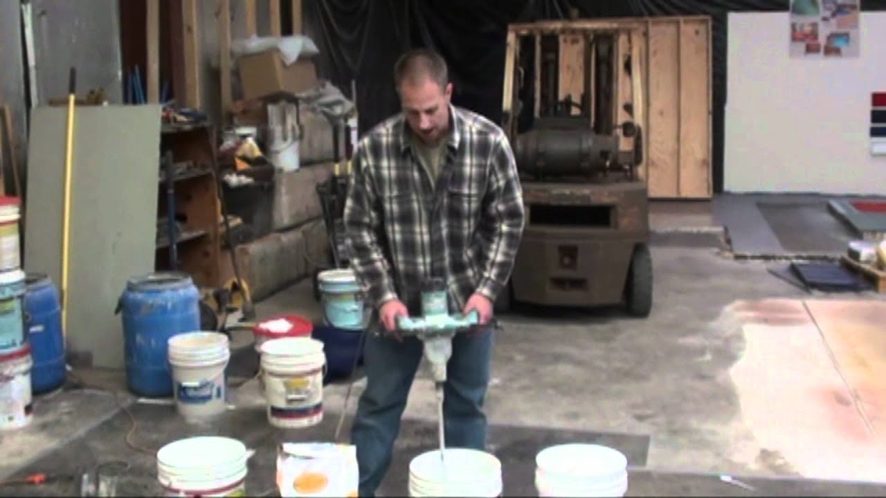 Micro-Topping a concrete floor with BRICKFORM Micro-Topping resurfacing ...