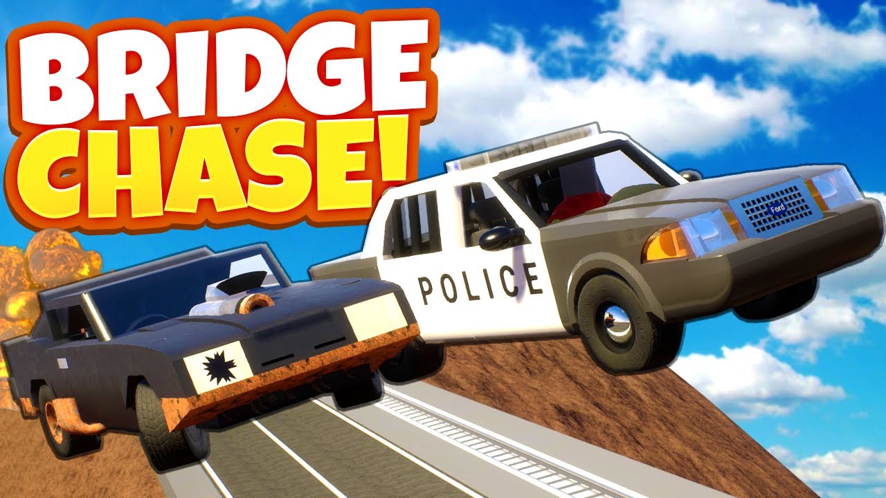 BRIDGE POLICE CHASE in Lego Canyon Ends in BIG CRASHES in Brick Rigs ...