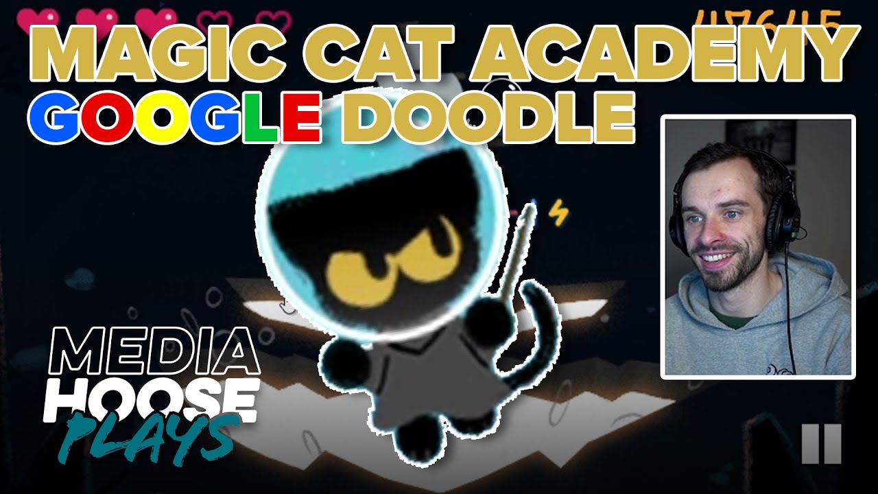 Playing the Halloween GOOGLE DOODLE. Magic Cat Academy! - YouTube