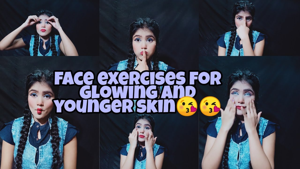 face exercises for glowing and younger skin in hindi चेहरा चमकाने के ...