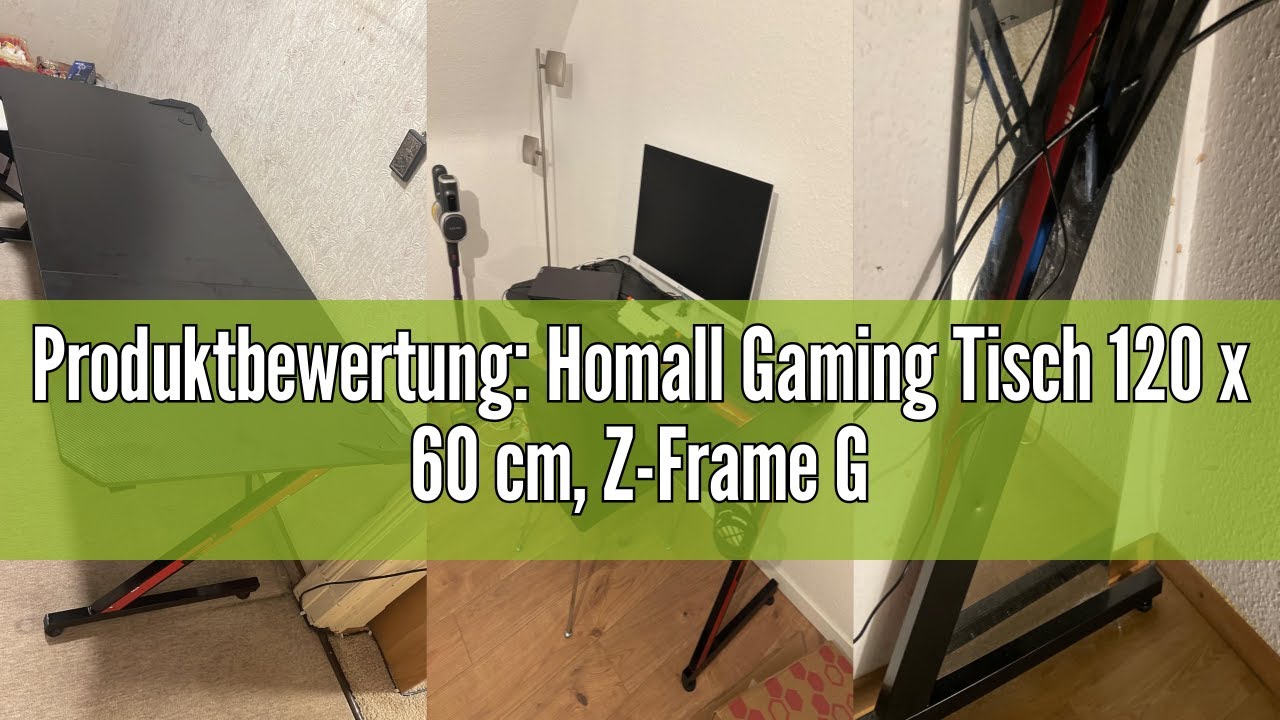 Produktbewertung: Homall Gaming Tisch 120 x 60 cm, Z-Frame Gamer ...