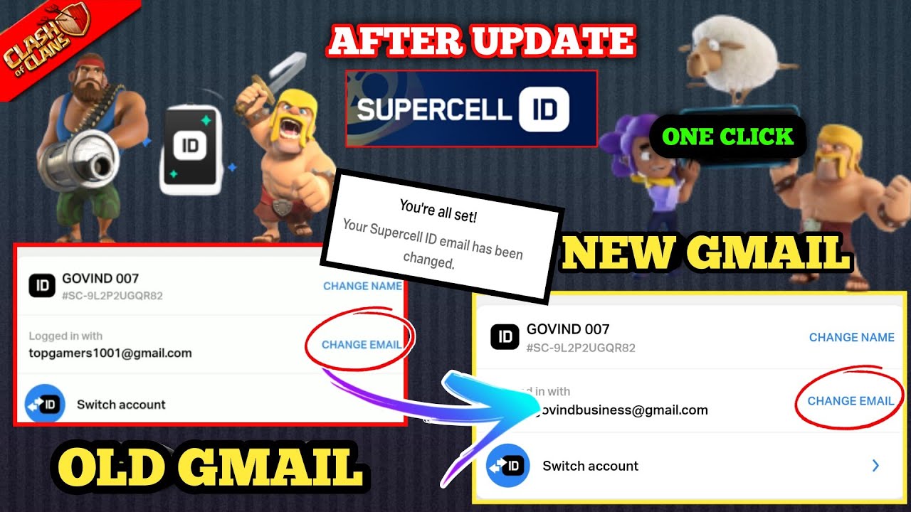 After Update - New Way to Change Supercell I'd Email into New Email in ...