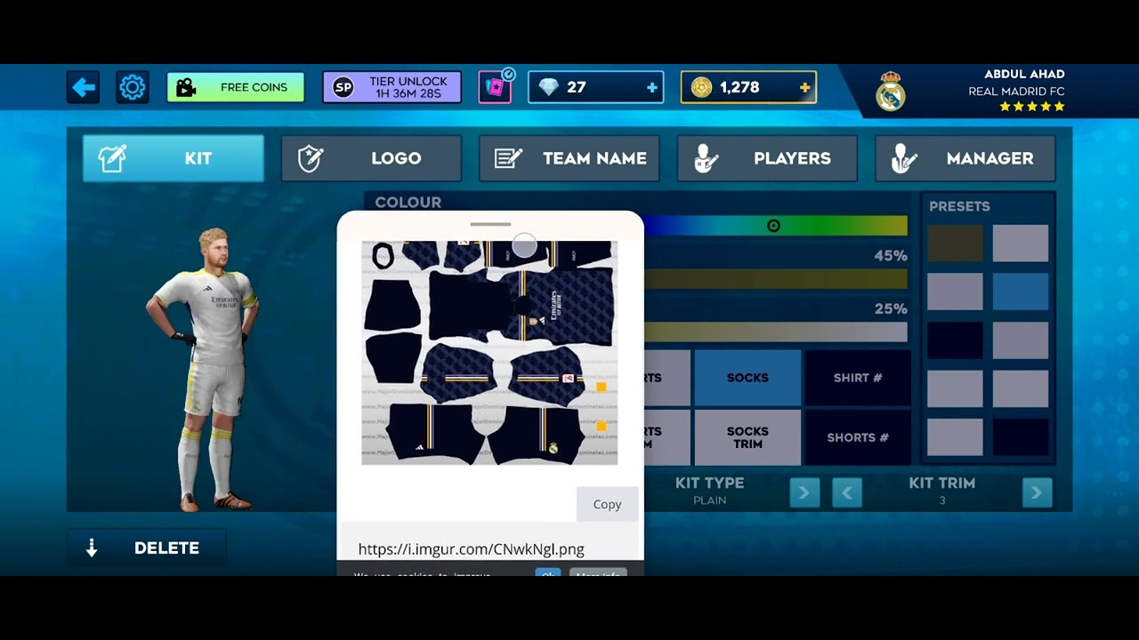 How to change kits and logo in DLS24/make new jersey in DLS 24 - YouTube