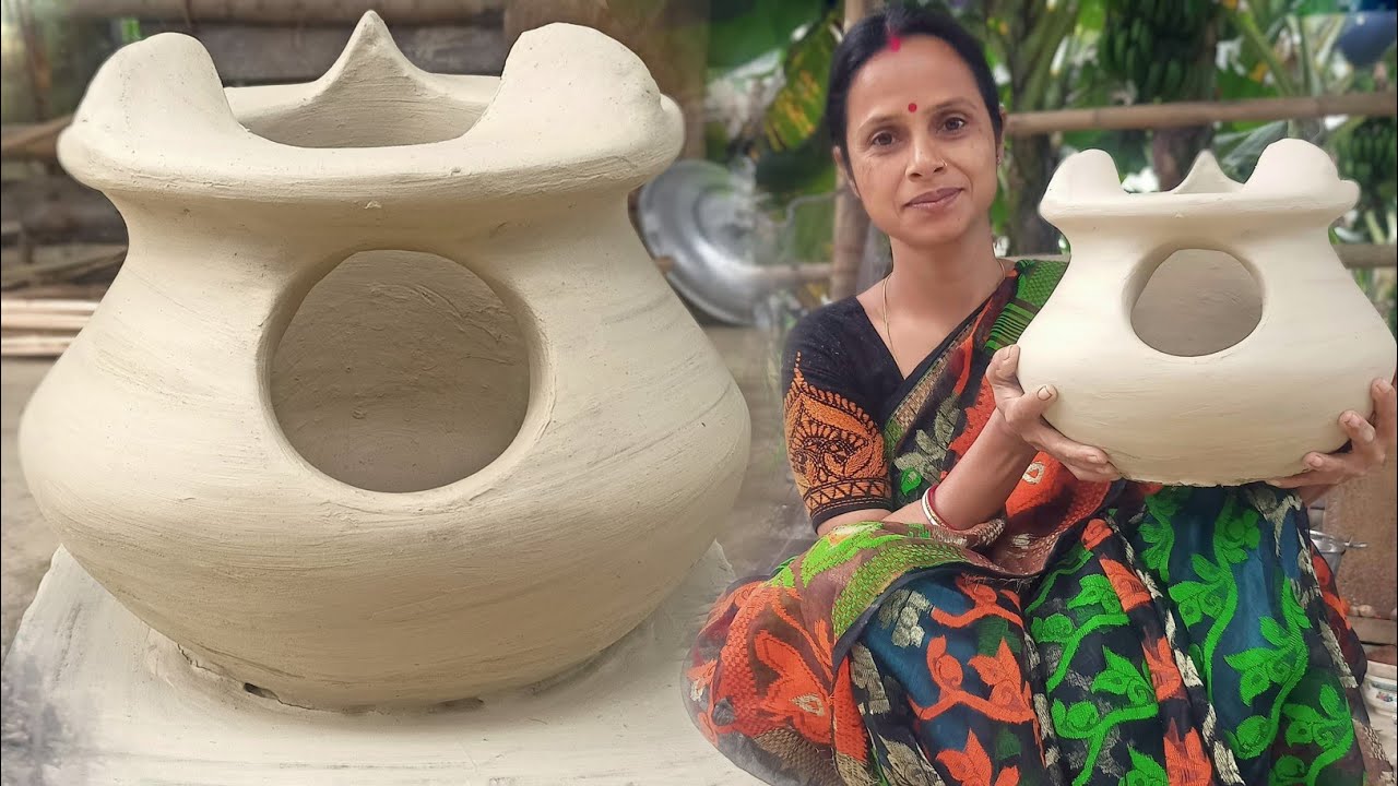 আজ আরও একটা মাটির উনুন বানালাম|mud oven making|mitti ki chulha|matir ...