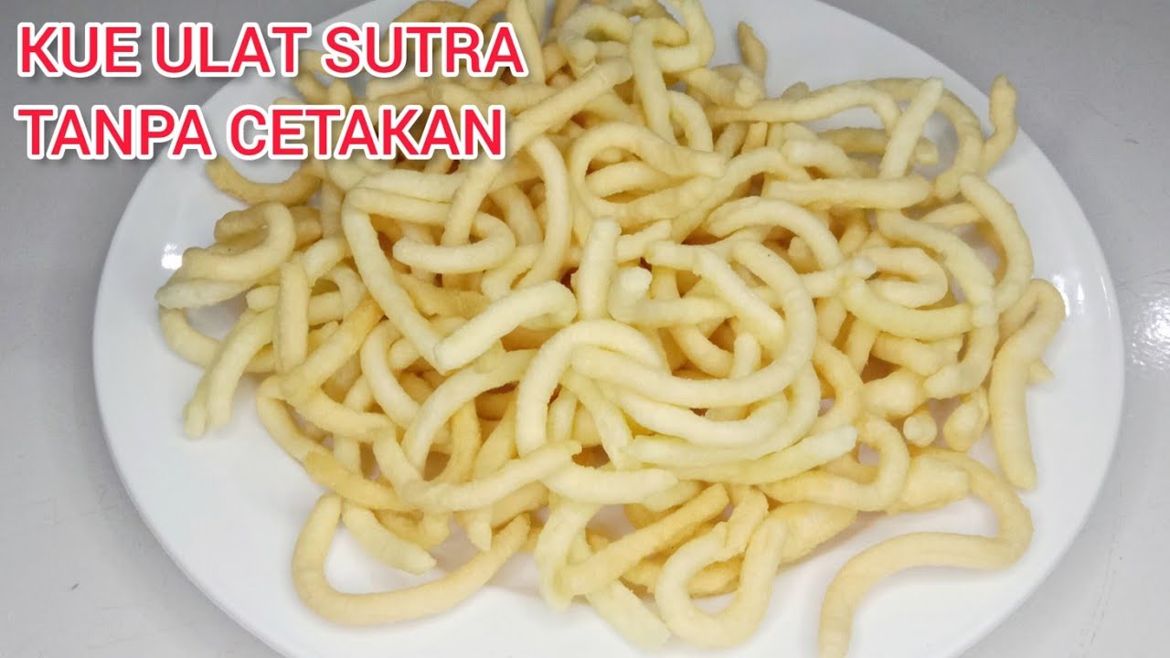 3 BAHAN TANPA CETAKAN!! CARA MEMBUAT KUE ULAT SUTRA RENYAH - YouTube