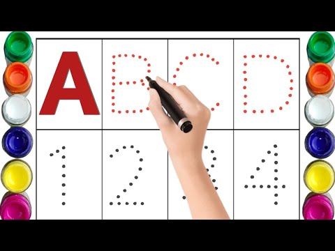 ABCD Alphabets, 1234 numbers drawing, learn to count, one two three ...