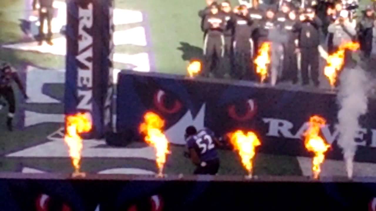Ray Lewis' last intro squirrel dance at M & T - YouTube