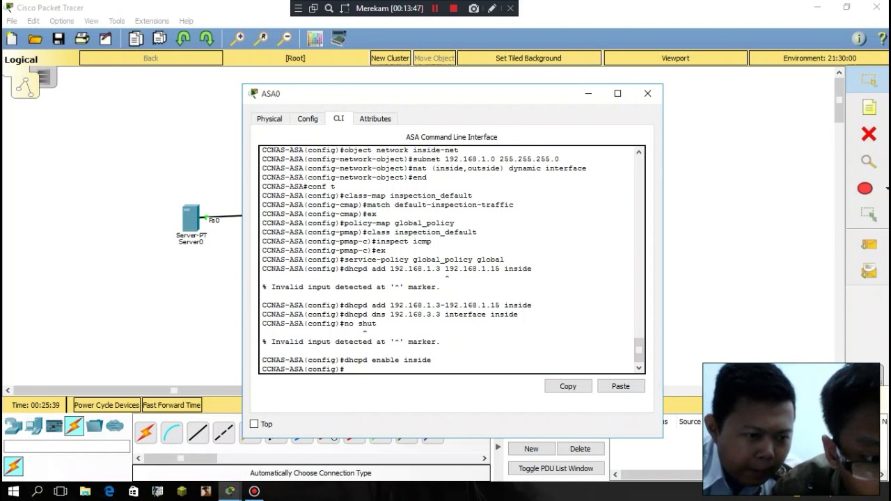 Konfigurasi Firewall ASA di cisco packet tracer - YouTube