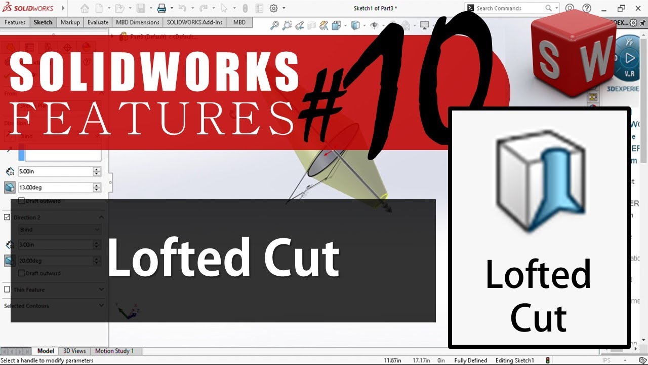 SOLIDWORKS - Lofted Cut - YouTube