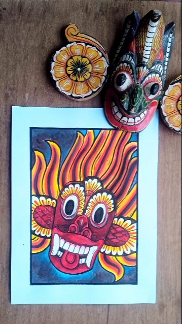 Sri lankan traditional masks #painting#වෙස්මුහුණු - YouTube