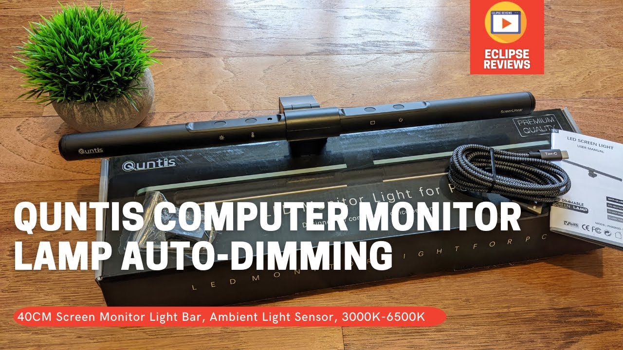 Quntis Computer Monitor Lamp Auto-Dimming, 40CM Screen Monitor Light ...