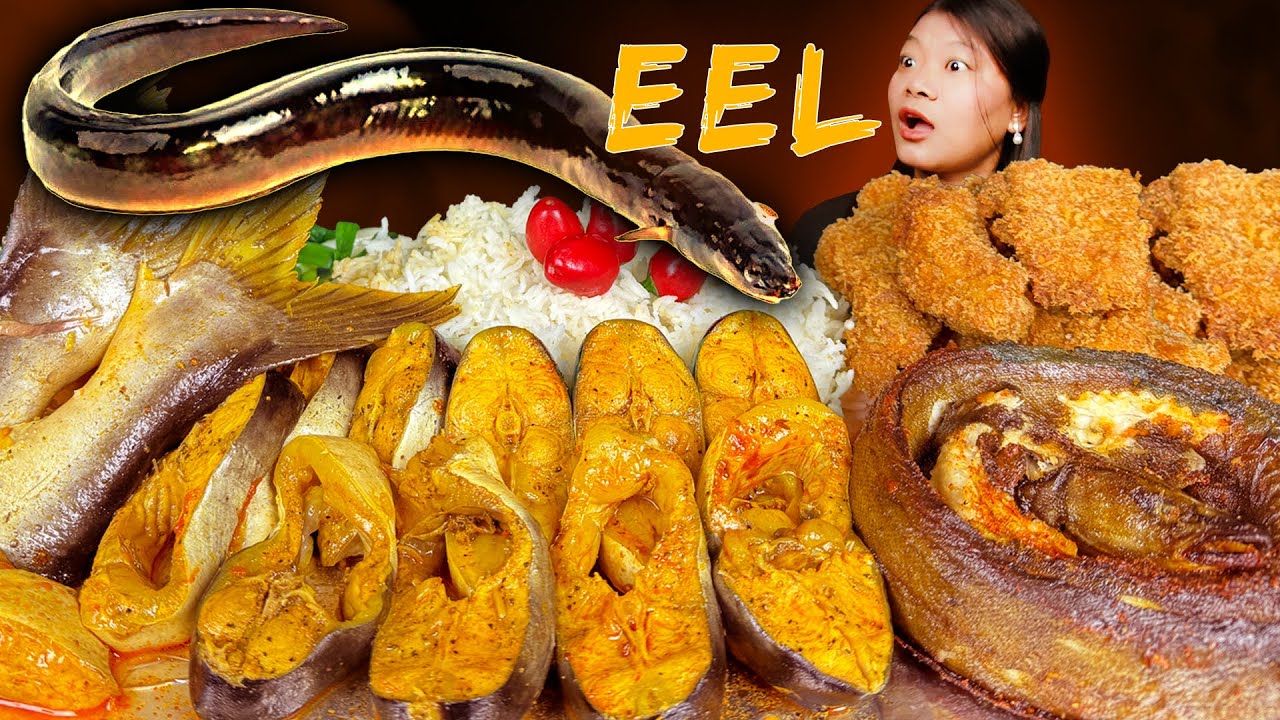 Eating Spicy Fish Curry With Rice | Huge Fried Eel & Fish Chips ...