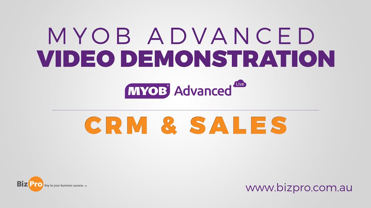 MYOB Advanced CRM and Sales Demonstration - Brought to you by Stratus ...