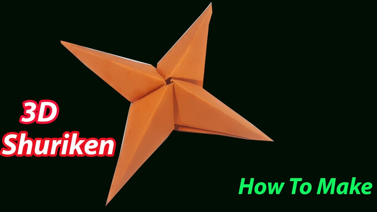 How to make a 3D shuriken out of paper | Paper Shuriken - YouTube