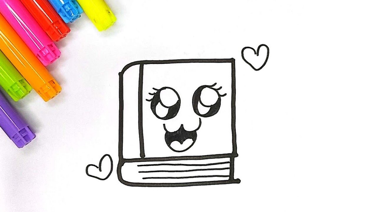 Easy Drawing a Cute Book For Kids - YouTube