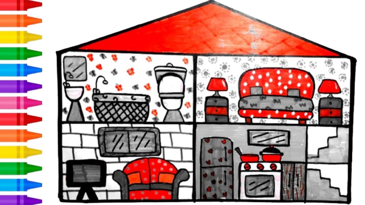 Doll House making for Kids | Doll House drawing for Kids and Toddlers ...