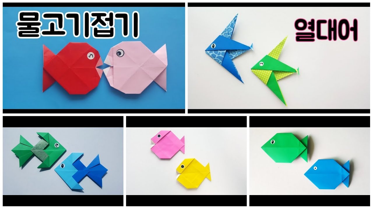 물고기 종이접기 물고기접기 쉬운물고기접기 신기한종이접기 쉬운종이접기 색종이접기 Youtube
