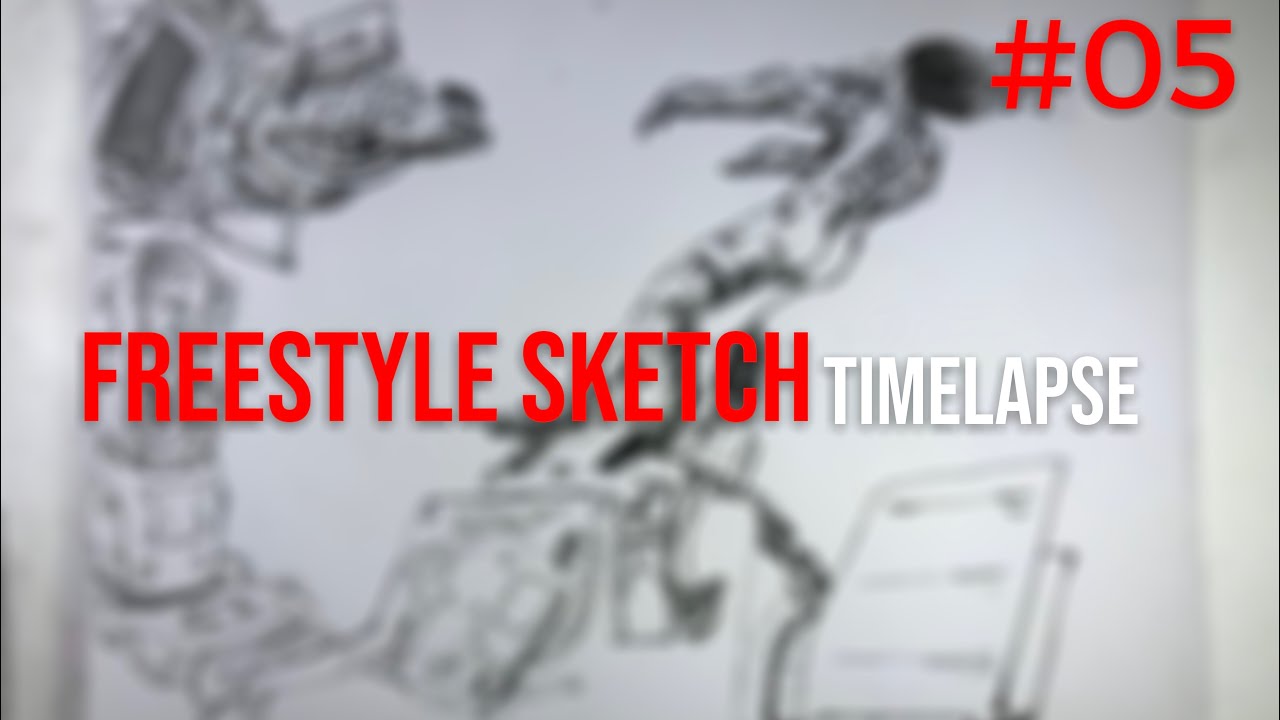 Mecha drawing process - freestyle drawing 05 - YouTube