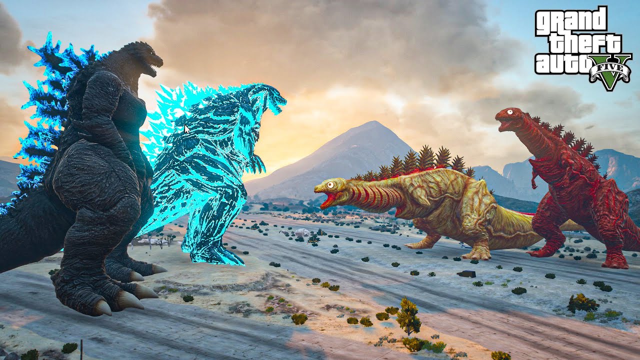 Godzilla Minus One, Godzilla Earth Vs Shin Godzilla Bros - GTA 5 Mods ...