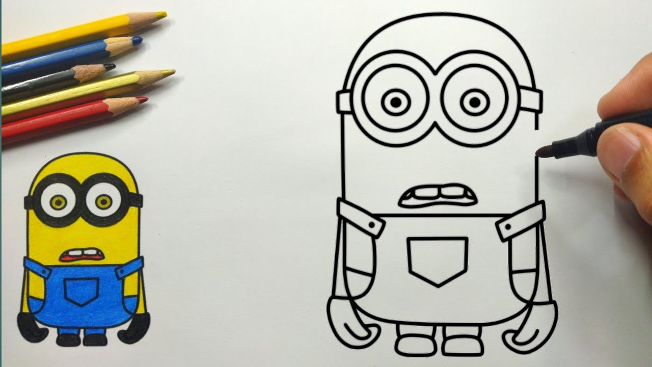 HOW TO DRAW A MINION STEP BY STEP | DRAWING A MINION TUTORIAL - YouTube