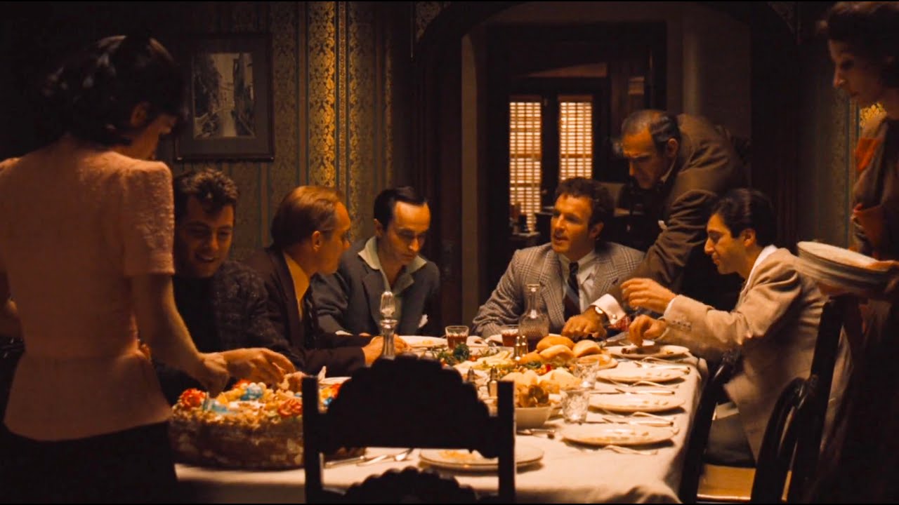 The Godfather Part 2 (1974) - Corleone Family Dinner Sally Cake scene ...