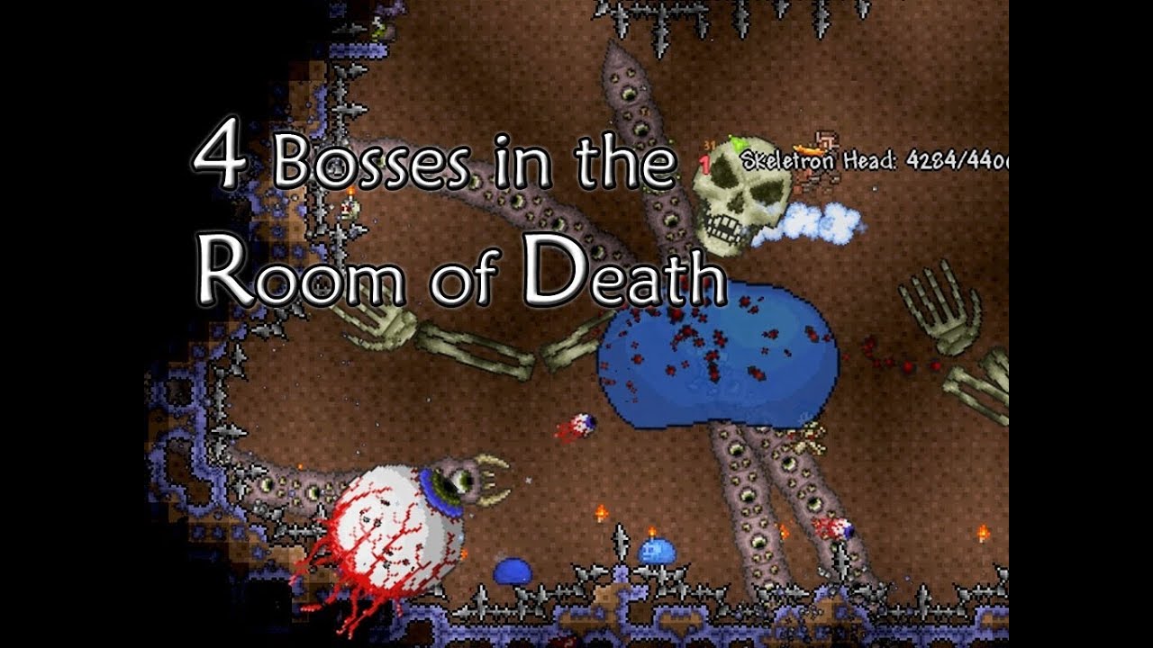 Terraria - Epic 4 bosses in Room of Death - YouTube