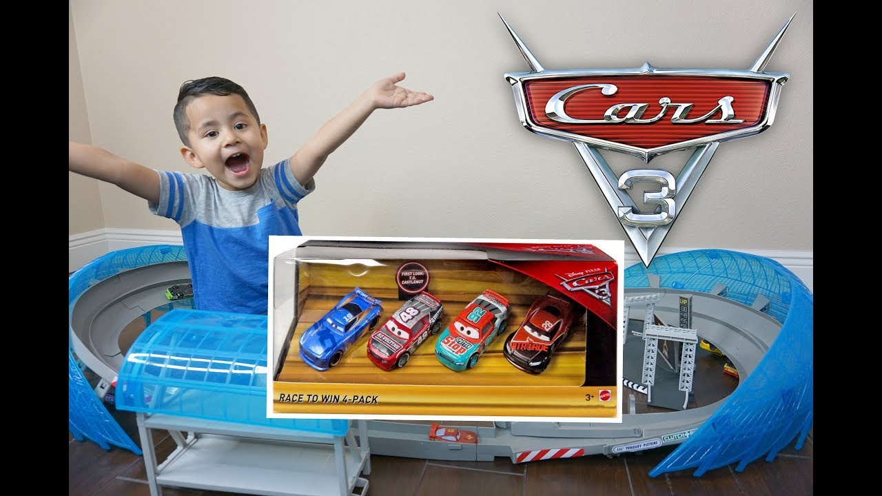 UNBOXING CARS 3 DIECAST CARS | RACE TO WIN 4 PACK DANNY SWERVEZ, AND ...
