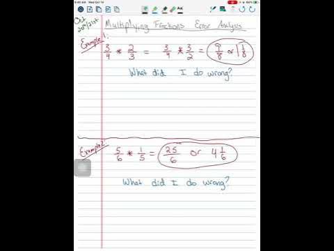 Multiplying and dividing fractions error analysis notes - YouTube