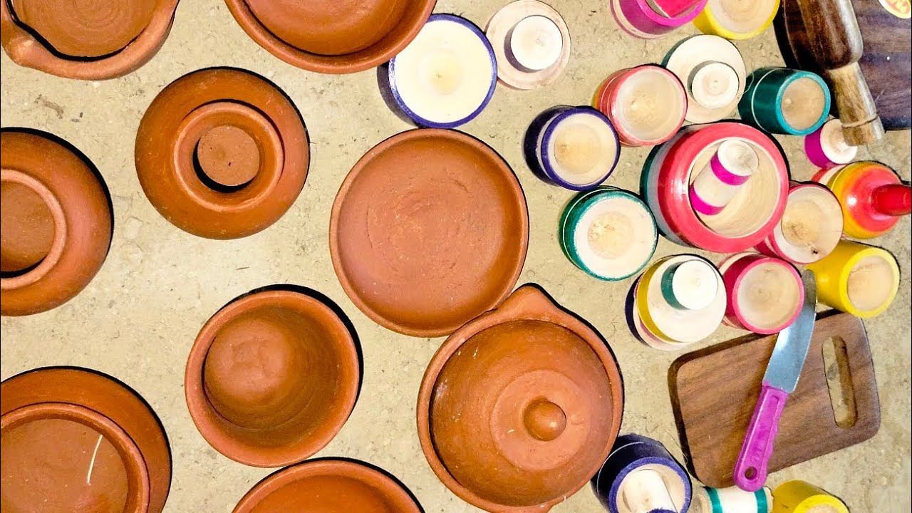 Unboxing Miniature wooden and clay kitchen items | Mini real kitchen ...