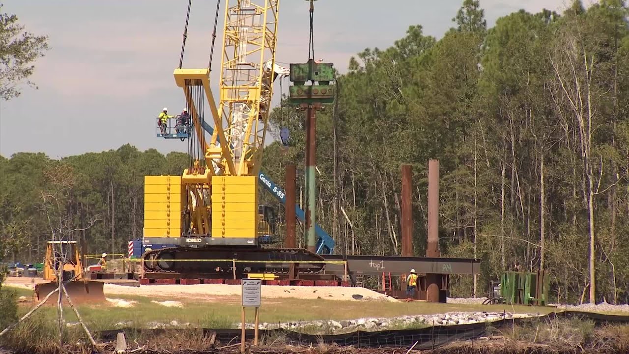 Work resumes on ALDOT bridge over ICW in Gulf Shores - YouTube