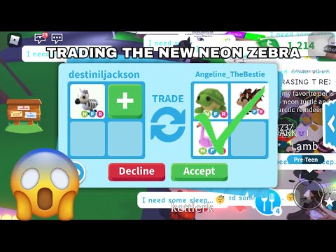 SEEING OFFERS FOR THE NEW NEON ZEBRA!! roblox adopt me) - YouTube