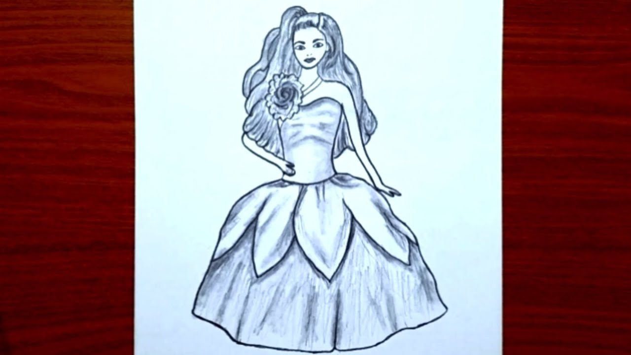 Beautiful Pencil Sketches Of Barbie Doll