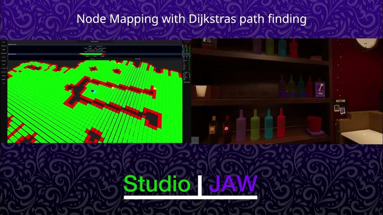 AICom+VRChat: Node Mapping With Dijkstra's Path Finding Algorithm - YouTube