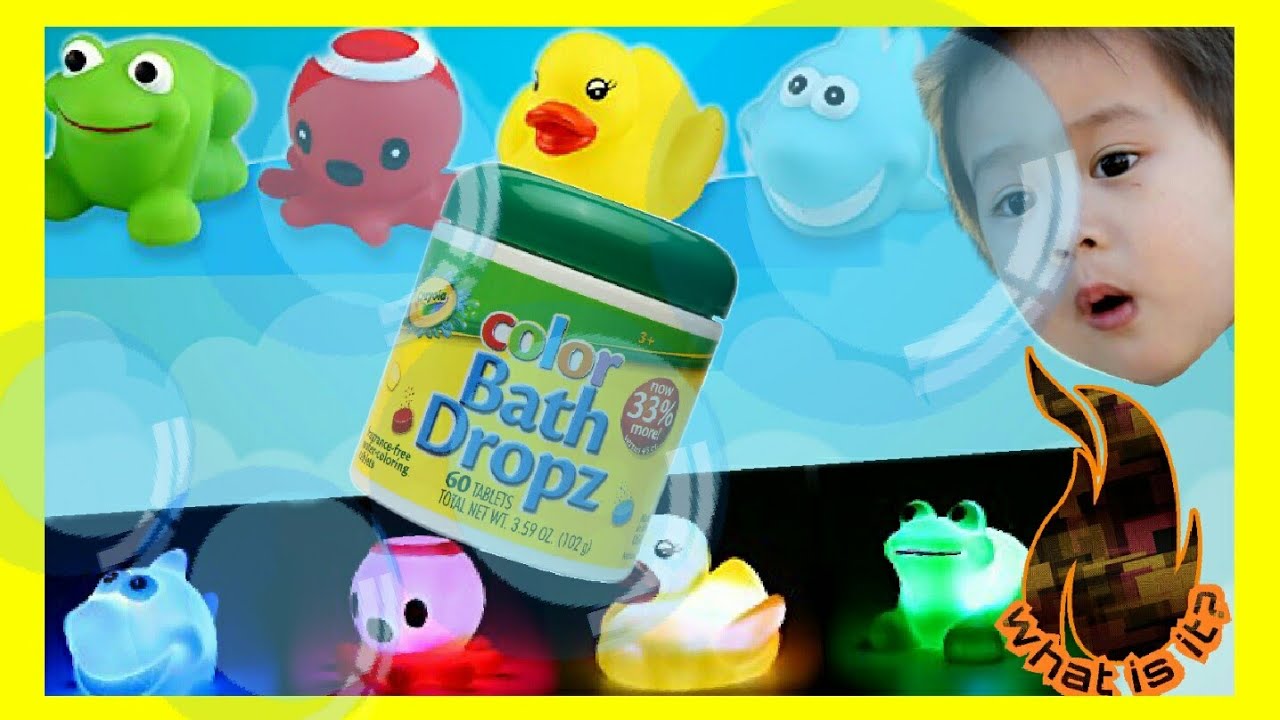 GLOW In The Dark Light Up Color Floating Toys Water Color Bath Dropz ...