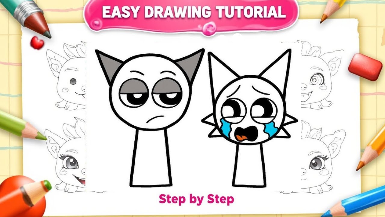 Drawing Tutorial for Beginners Incredibox Sprunki a Cute Gray and Wenda ...