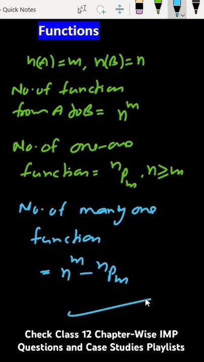 Number of Many One Functions from Set A to Set B | Number of Injective/One One functions | Class ...