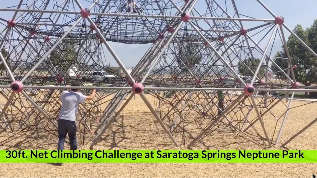 30ft. Net Climbing Challenge at Saratoga Springs Neptune Park - YouTube