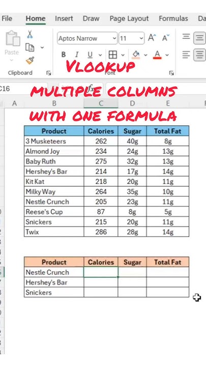 Excel - Vlookup Multiple Columns #excel #exceltips #exceltricks #vlookup #exceltutorial #college ...